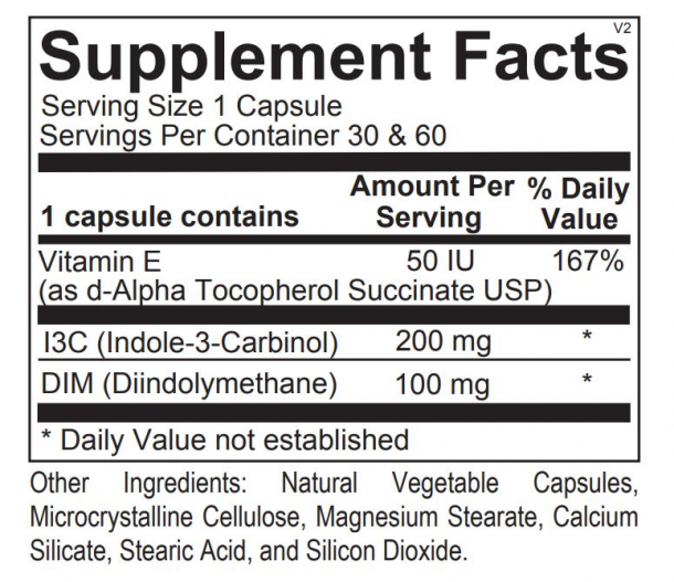 i3c-dim-30-caps-supplement-facts | Institute for Progressive Medicine
